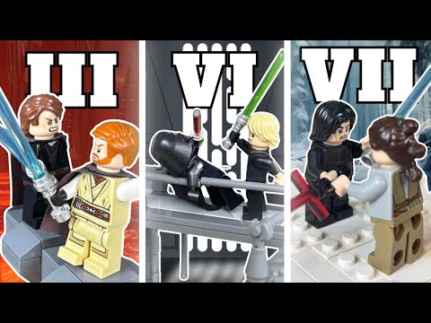 Ich habe aus JEDEM Star Wars-Film einen Lichtschwertkampf in LEGO gebaut