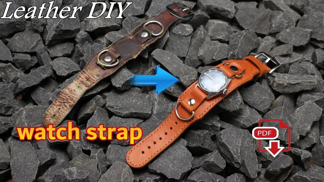 Easy DIY - PDF Pattern A4 - Leather Watch Strap - Leather Craft - Uhrenarmband aus Leder - YouTube