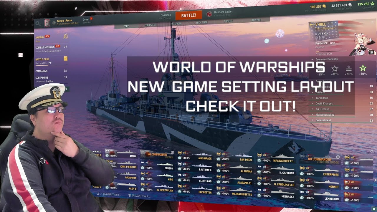 Quick Guide overview on World of Warship new game setting layout - YouTube