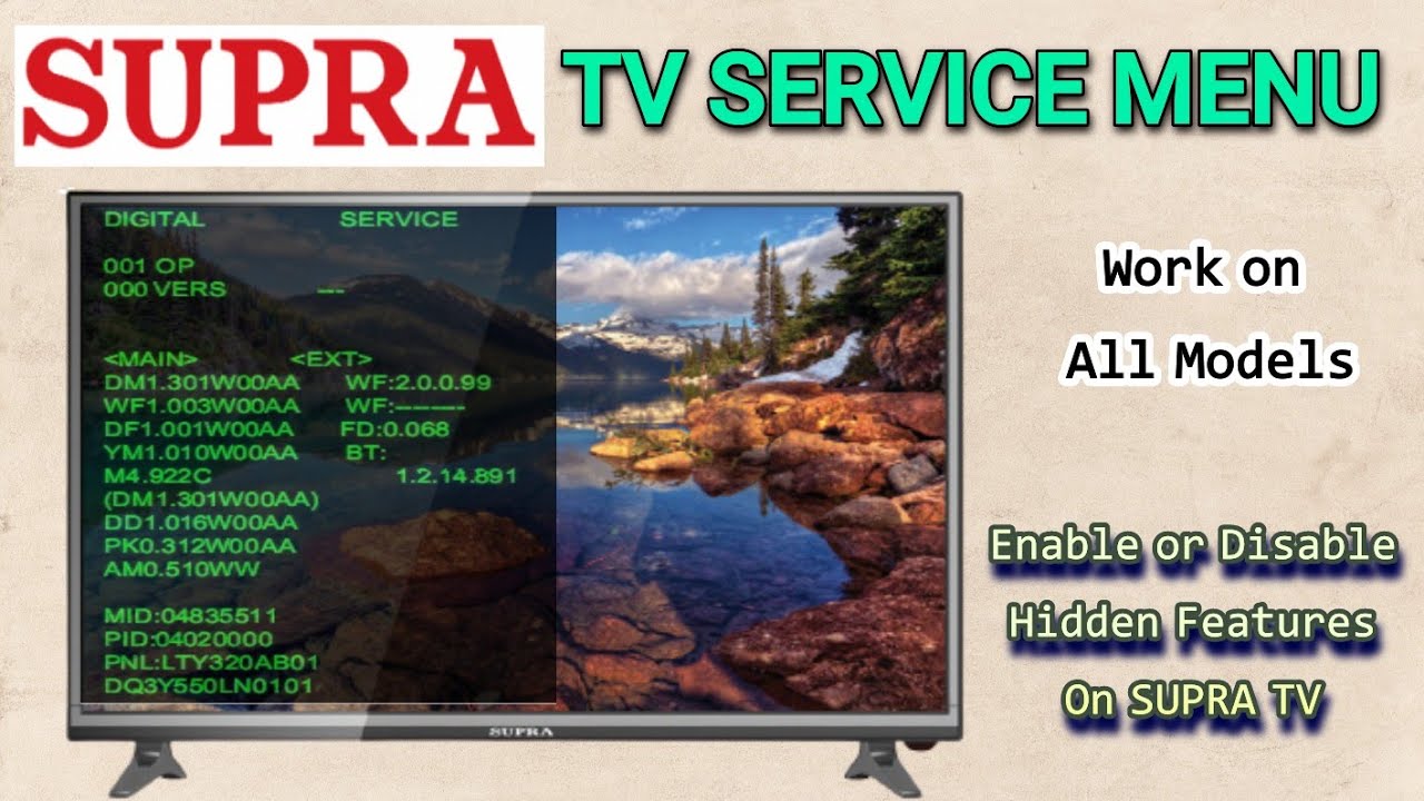 SUPRA TV Service Menu Access Codes | How To Open Hidden Service Menu On ...