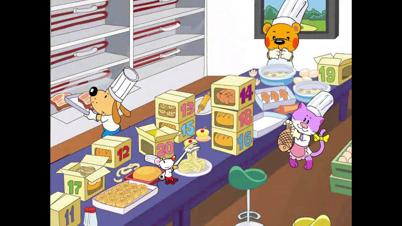 Super Teddy S4E5: Learn: From 11 to 20. Review Cookies, fish, meat, egg ...