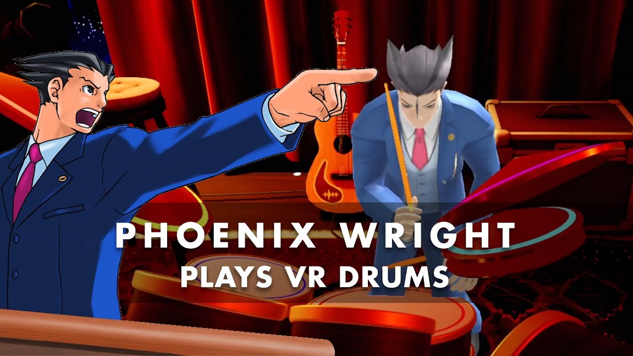 Phoenix Wright plays Ace Attorney theme on VR drums (Paradiddle) - YouTube