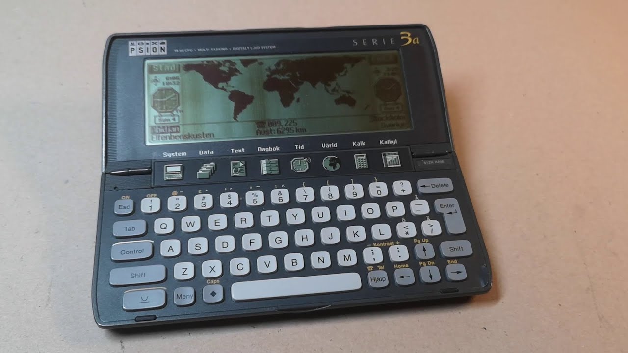 Psion Series 3a ( 1993 ) 512Kb - YouTube