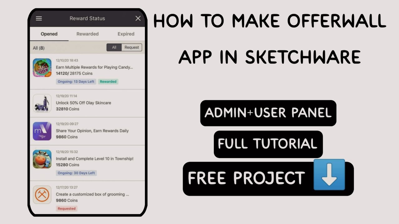 How To Make Offerwall App In Sketchware Complete Task And Earn Points In Sketchware Pro