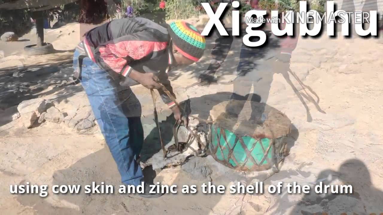 Othnell building a xigubhu/Isigubhu Nguni bass drum - YouTube