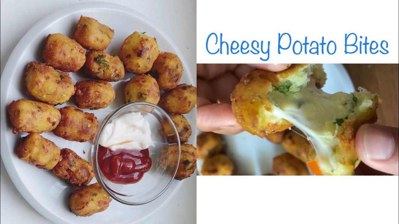 Cheesy Crispy Potato Bites | Cheesy Bites | Cheese Nuggets | Quick ...