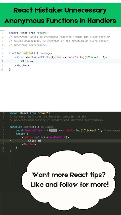 React Mistake: Unnecessary Anonymous Functions in Handlers - YouTube