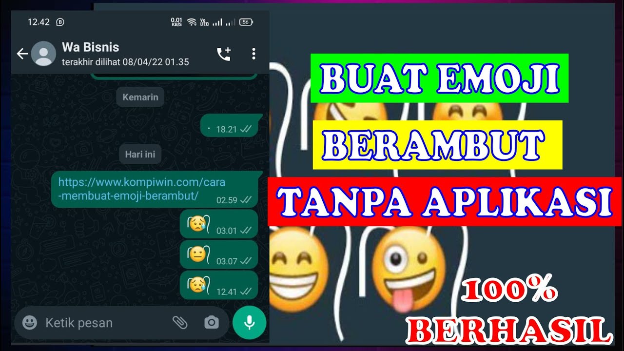 Cara Membuat Emoji Berambut Di Whatsapp "Emoji Ada Rambutnya" - YouTube