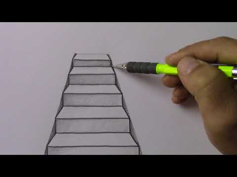 Basit Perspektif Merdiven Çizimi - Simple perspective staircase drawing