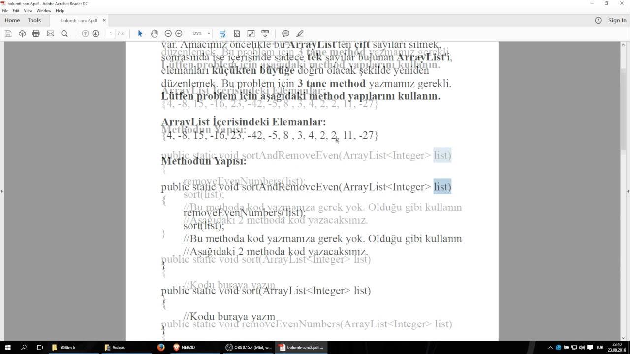 Bölüm 6 - JAVA102 OOP - Methodlar İçin Örnek Soru 2 - YouTube