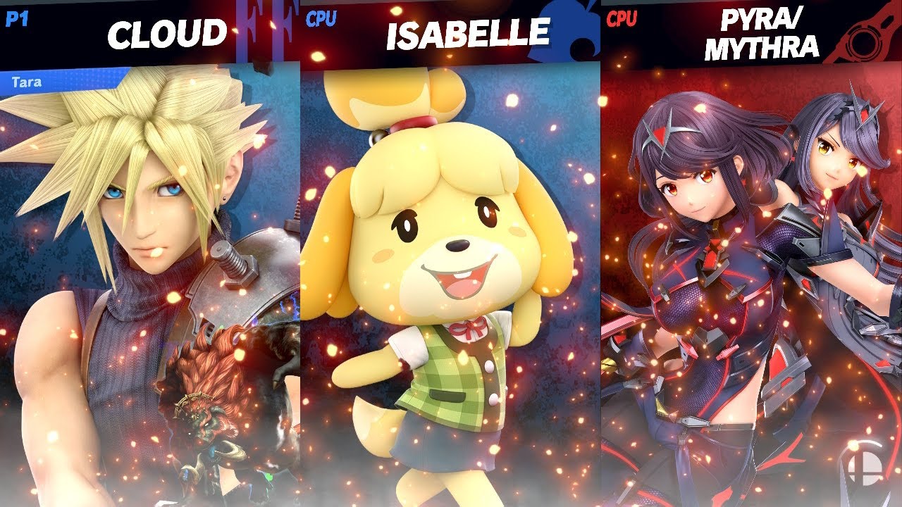 SSBU - Cloud (me) & Isabelle vs Dark Pyra/Mythra - YouTube