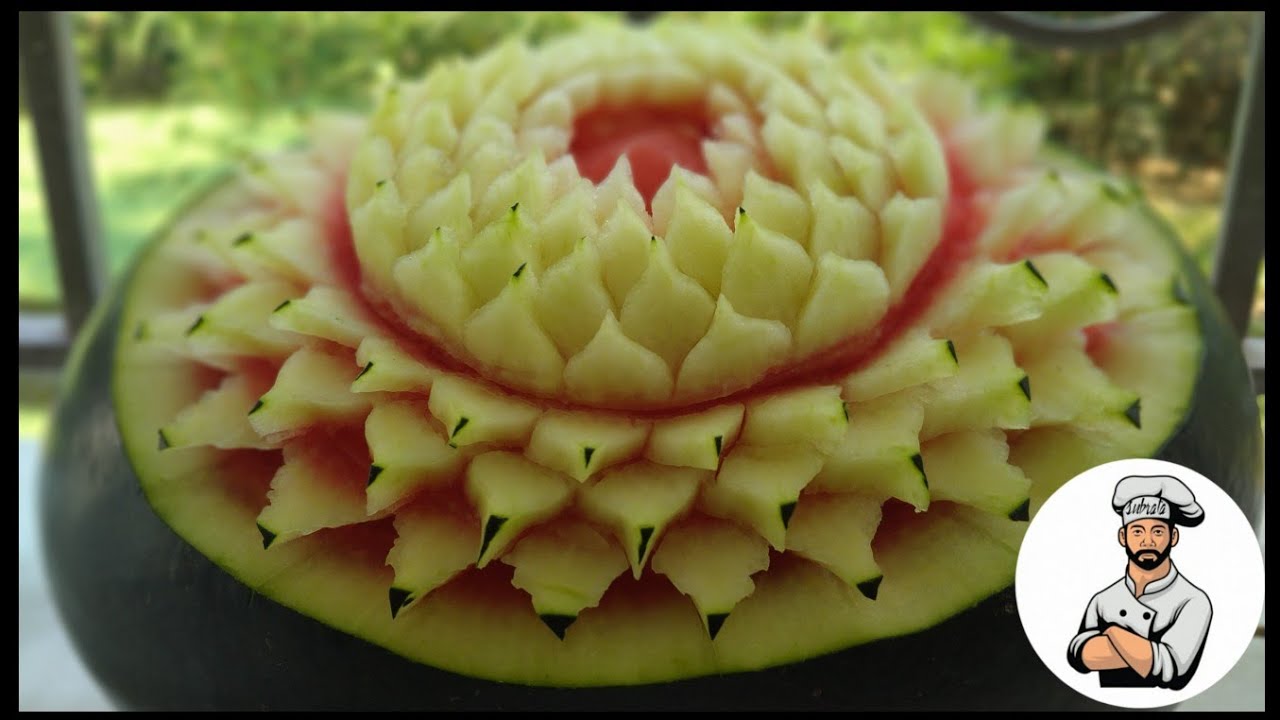 || Watermelon Carving || How To Make Watermelon Flower Carving || Fruit ...