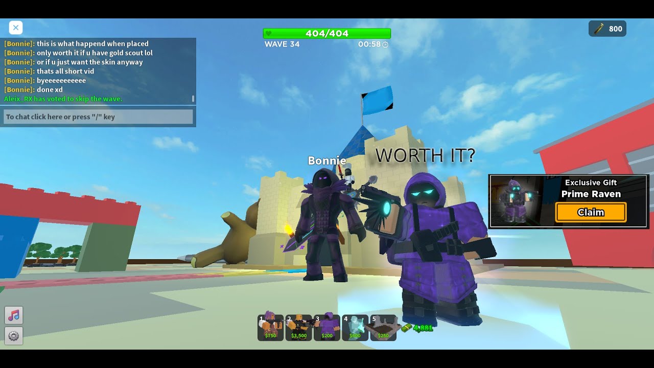 I Got The Prime Raven Scout Skin! | Tower Defense Simulator - YouTube