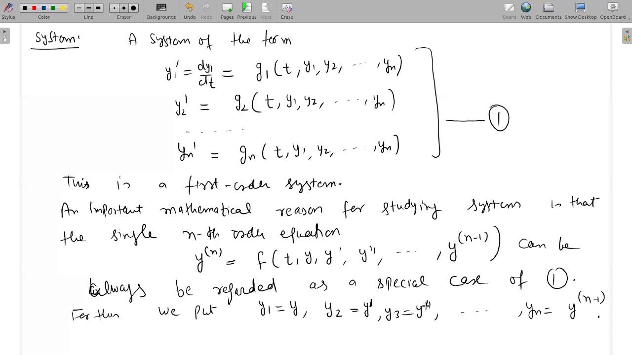 Lecture 1: Systems of First Order Linear Equations - YouTube