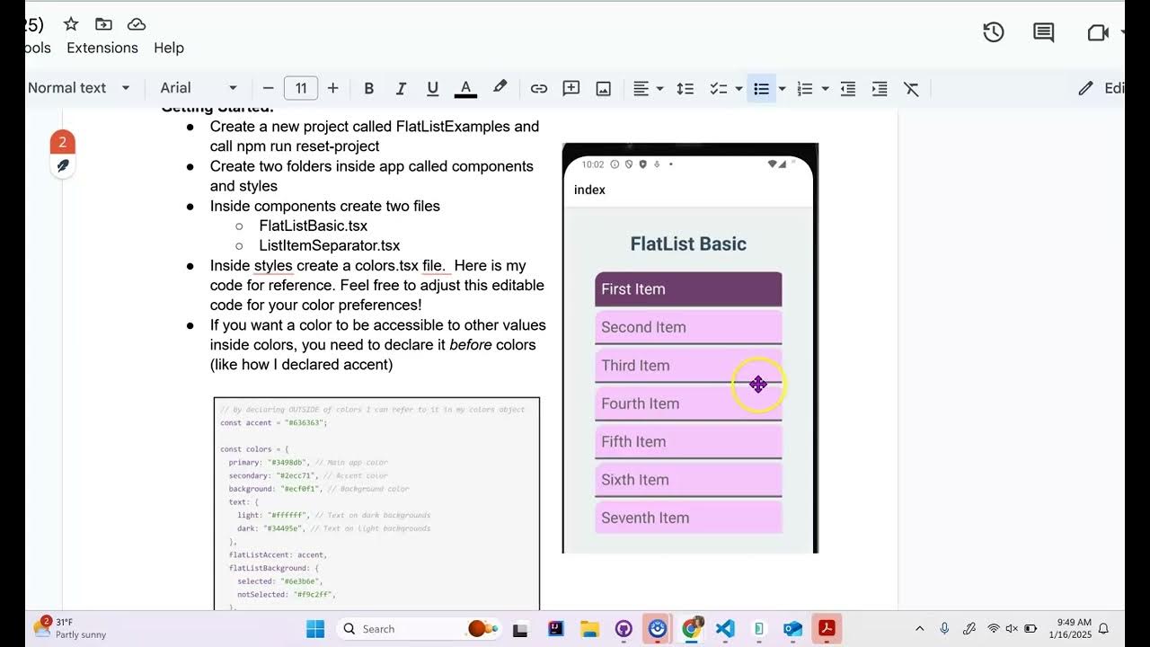 L8 Part 1: Set up FlatList Basic project - YouTube