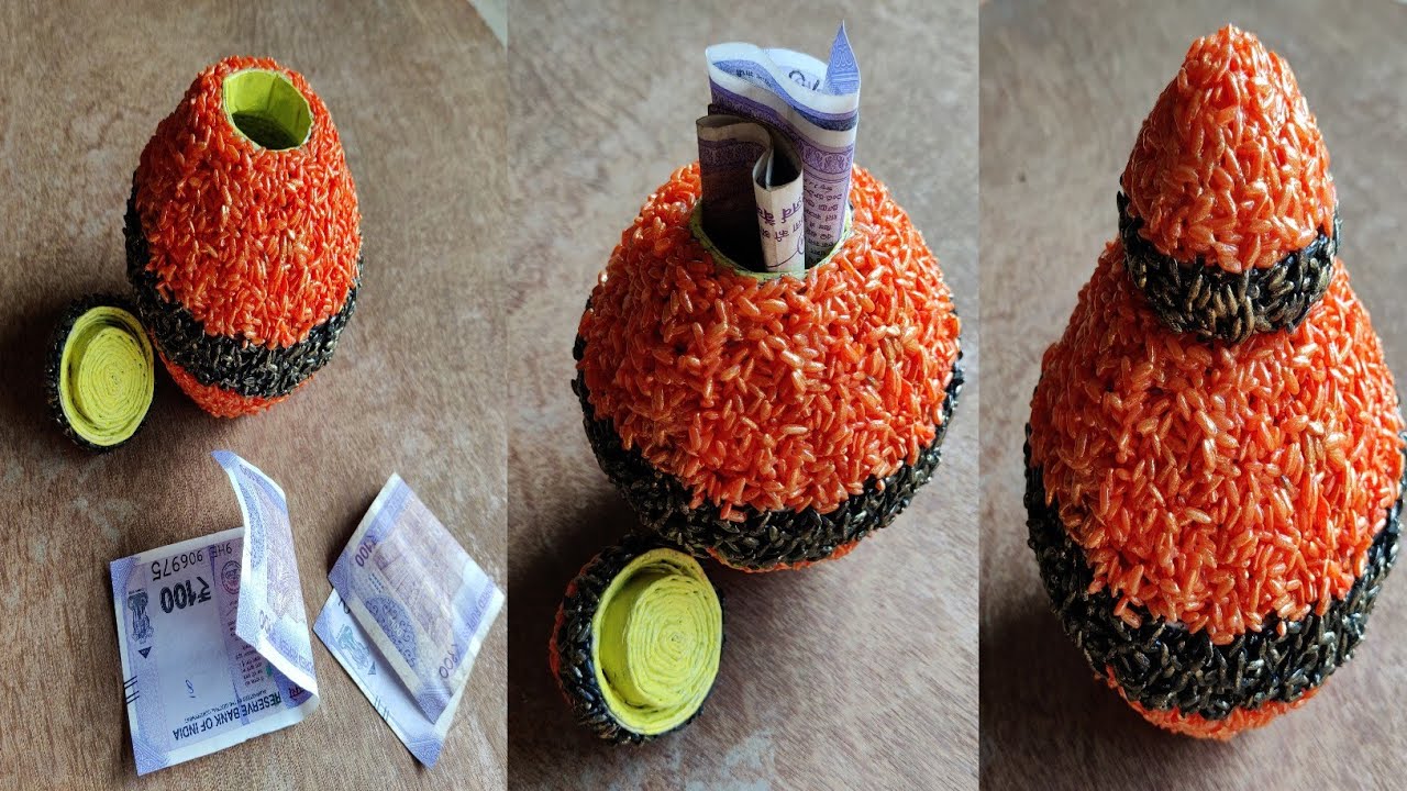 DIY Rice Gullak!!Rice Money Bank!!Paper Money Bank!! News Paper Craft ...