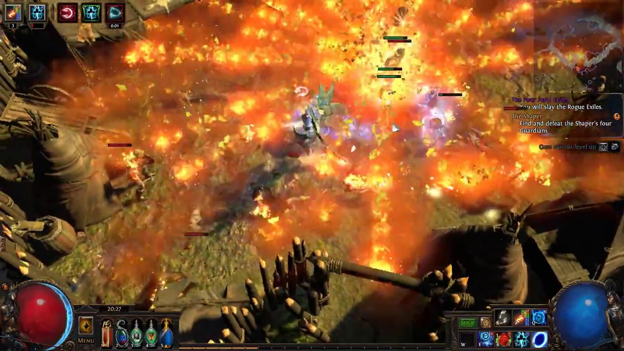 Path of Exile - Machine Gun Totems - T14 Springs Map - YouTube