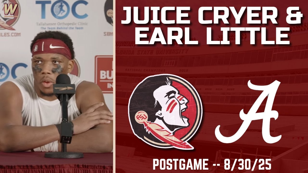 Juice Cryer & Earl Little FSU Alabama 2025 Postgame 8-30-25 | FSU ...