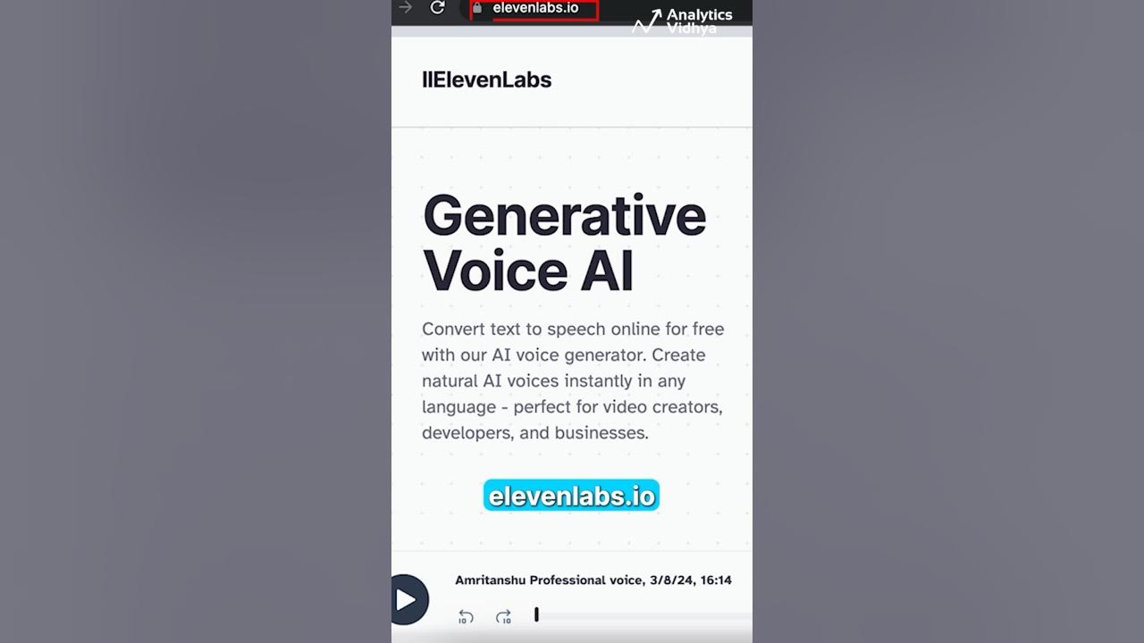 Best AI Voice Generator - ElevenLabs (Explained in 1 Minute) - YouTube