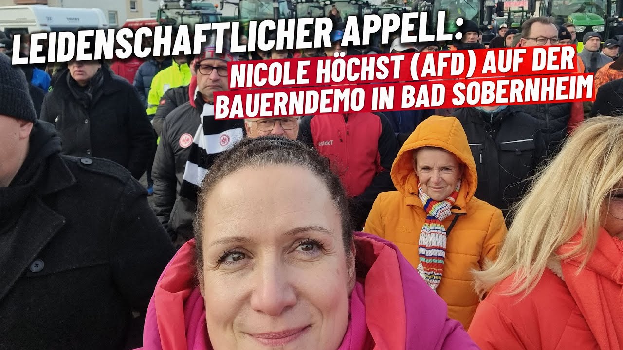Leidenschaftlicher Appell: Nicole Höchst (AfD) auf der Bauerndemo in ...