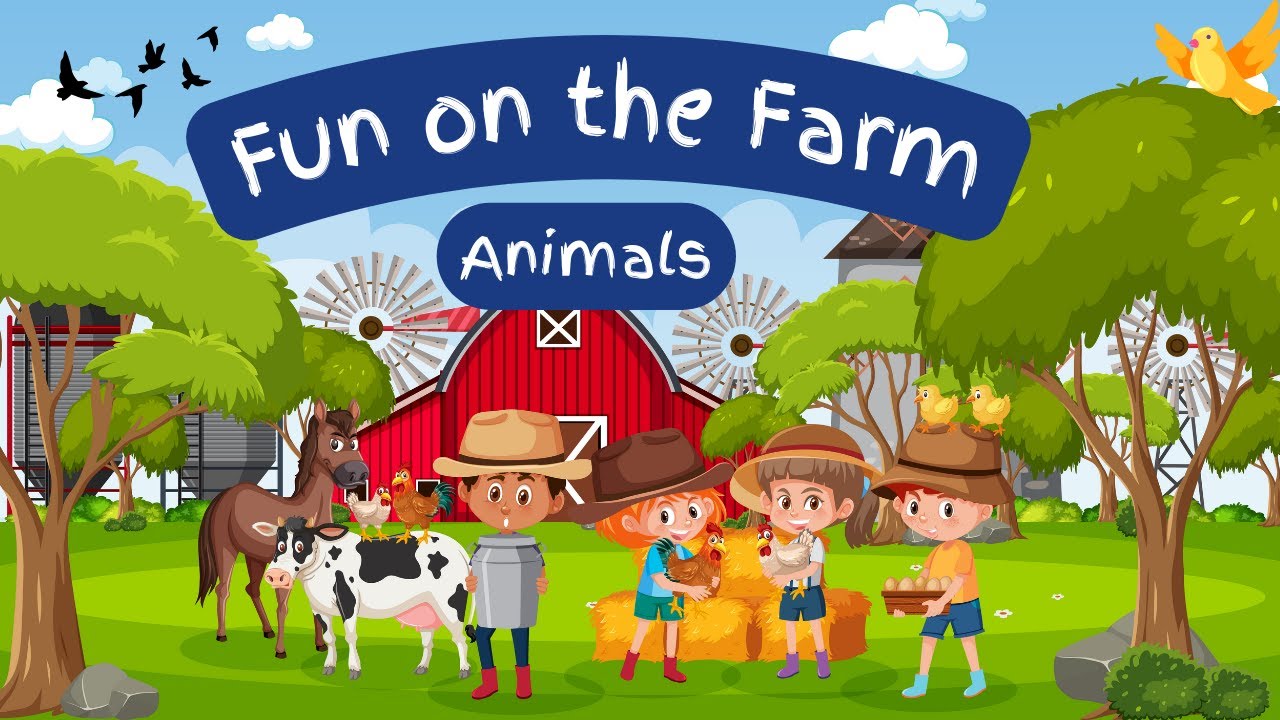 Fun at Farm|| Farm Animals for kids|| Animal sound for kids|| KidzBoard ...