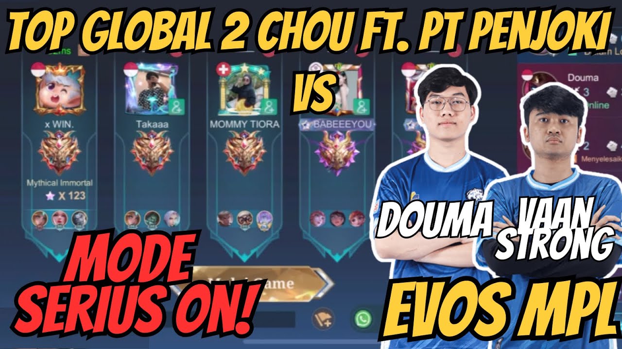 TOP GLOBAL 2 CHOU VS EVOS DOUMA,VANSTRONG - YouTube