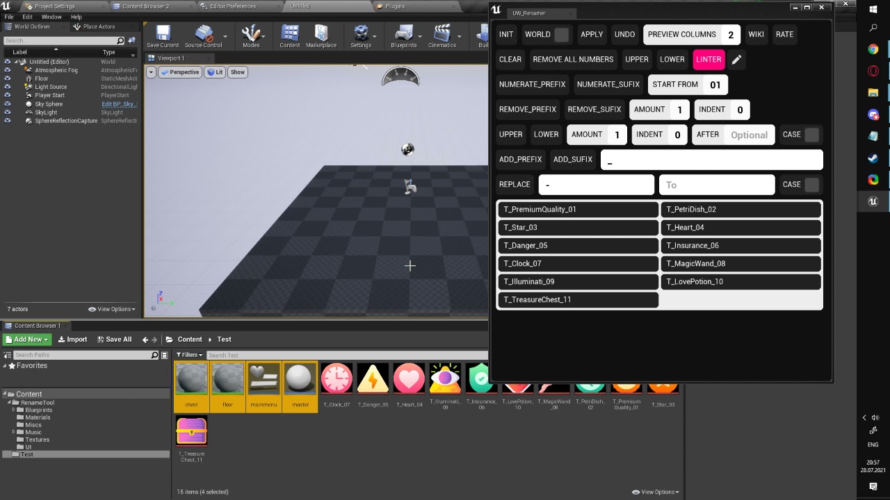 How to bulk rename assets unreal engine - YouTube