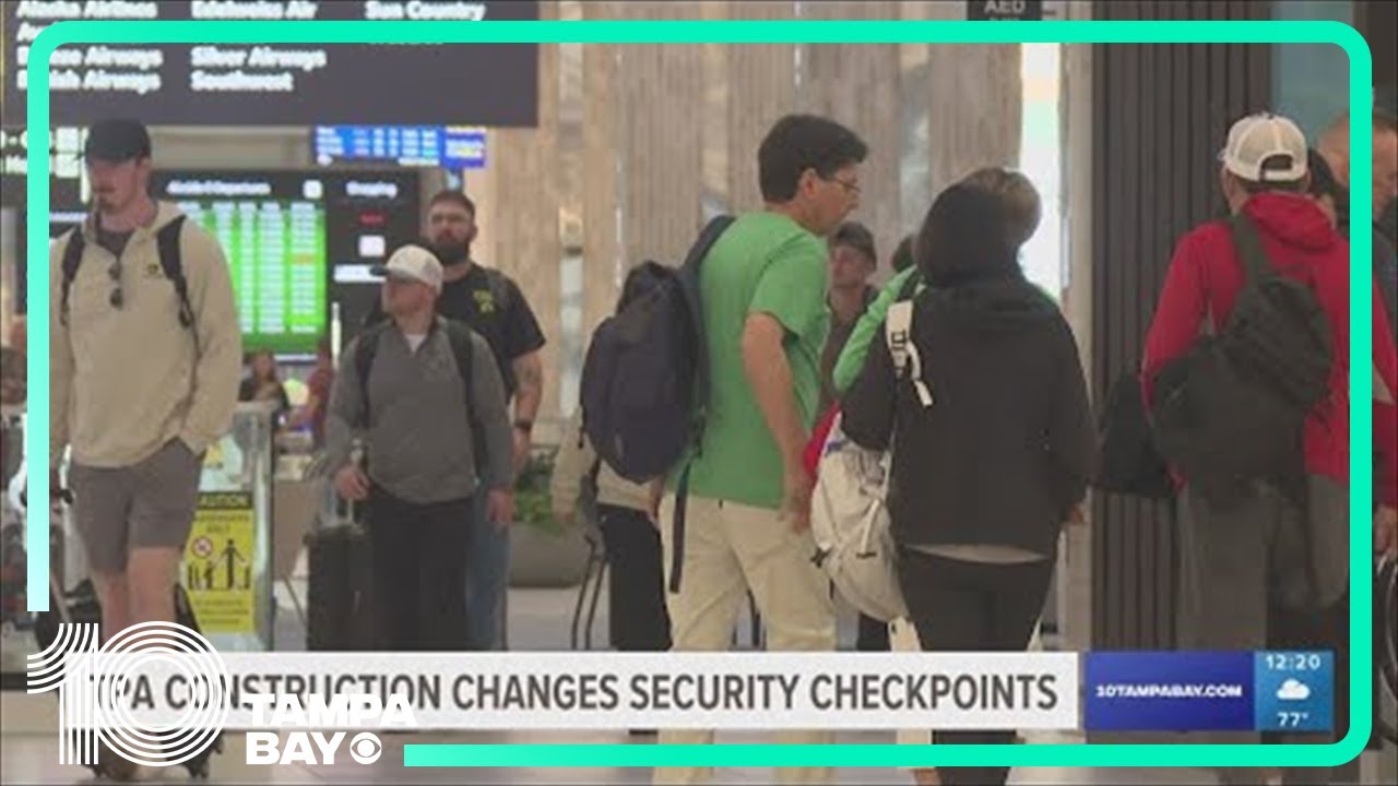 TPA security checkpoints changed due to recent construction - YouTube