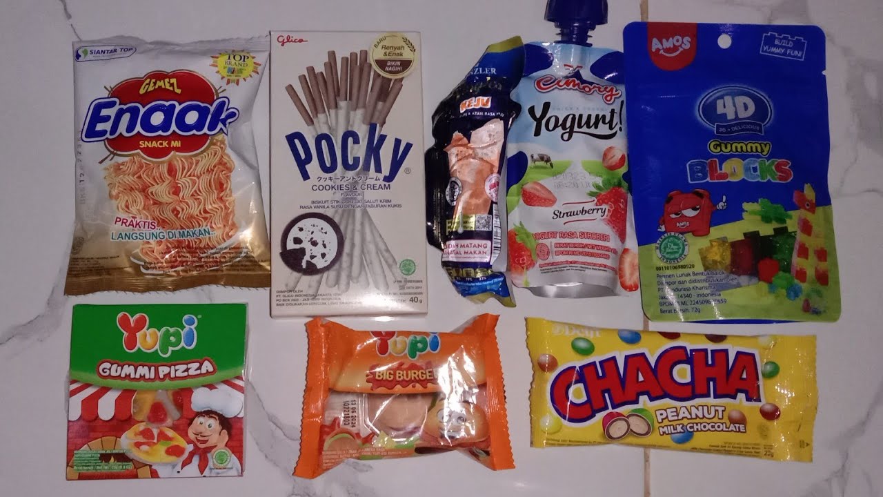 hunting Snack yupi pizza, yupi burger, yogurt, ChaCha, pocky, gummy ...