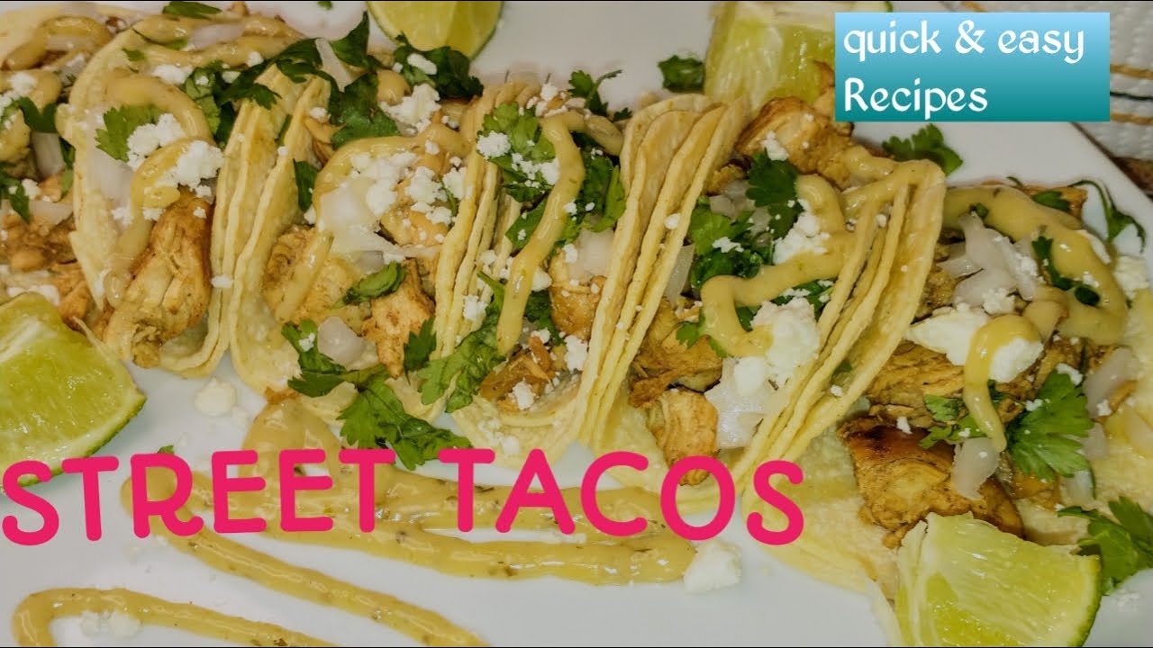 CHICKEN TACOS with FETA CHEESE made Quickly! STREET TACOS - YouTube