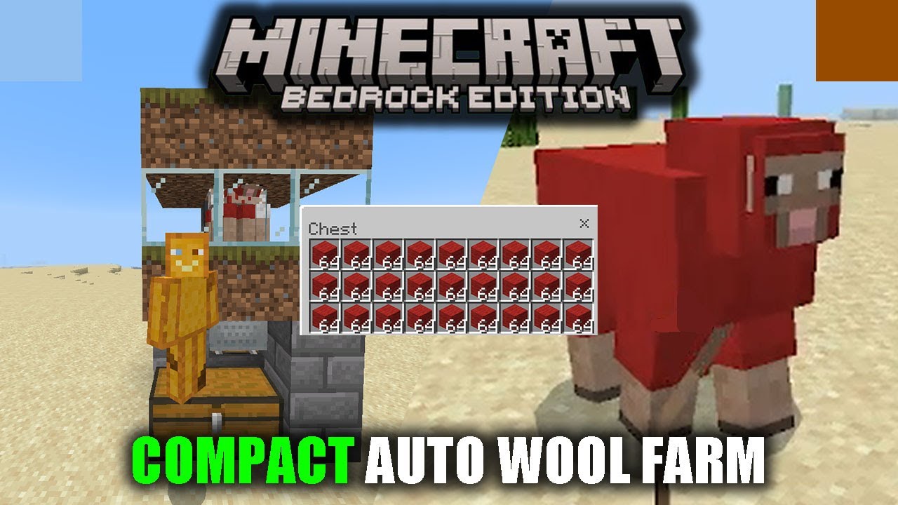 THE BEST COMPACT AUTOMATIC WOOL FARM IN MINECRAFT BEDROCK 1.19 - YouTube