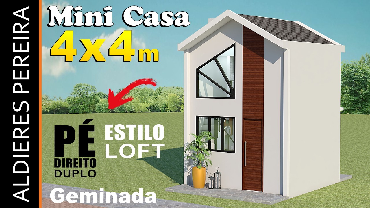 MINI CASA 4 X 4 m COM PÉ DIREITO ALTO - YouTube