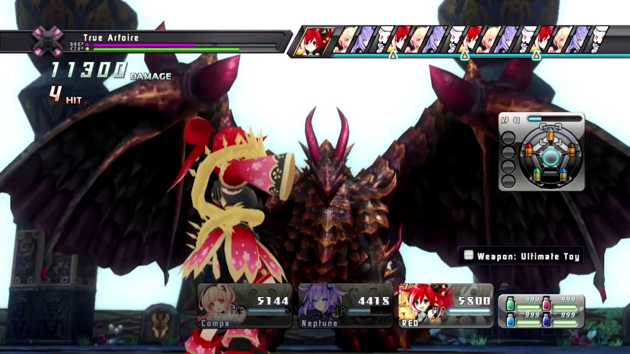 Hyperdimension Neptunia - Final Battle with True Arfoire (True Ending ...