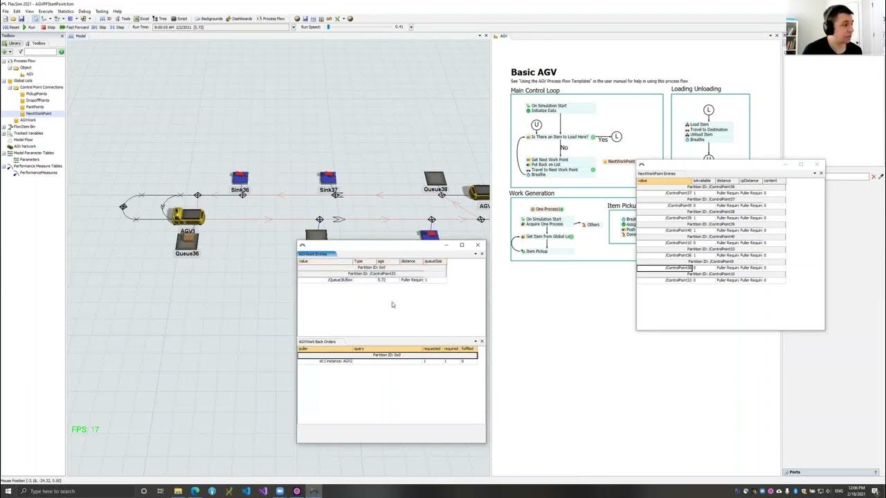 AGV simulation process flow logic - YouTube