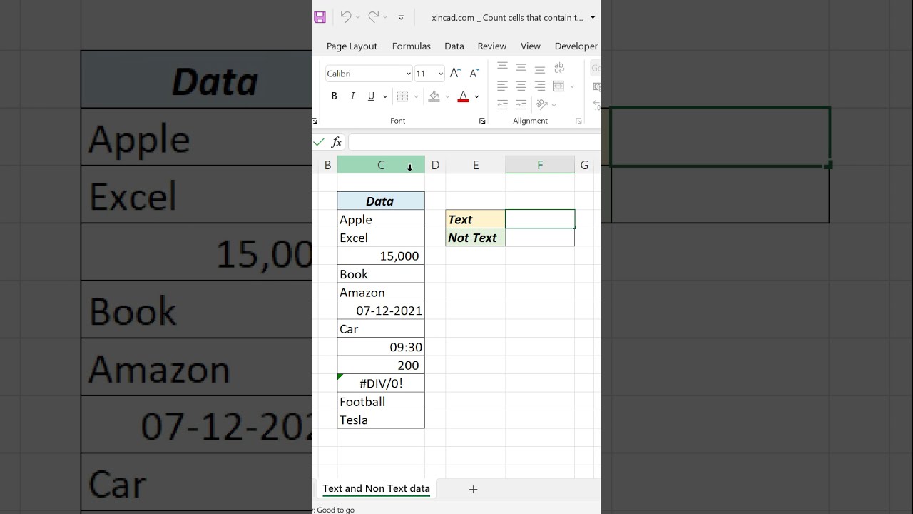Count Of Cells Containing Text Data In Excel YouTube Count Of Cells Containing Text Data In Excel YouTube