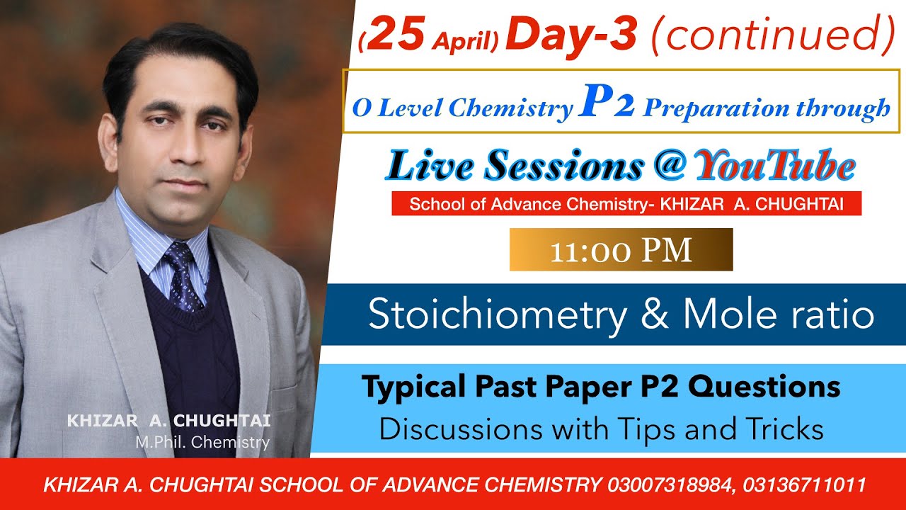5070 O LEVEL CHEMISTRY PAPER 2 TYPICAL QUESTIONS STOICHIOMETRY & MOLE ...