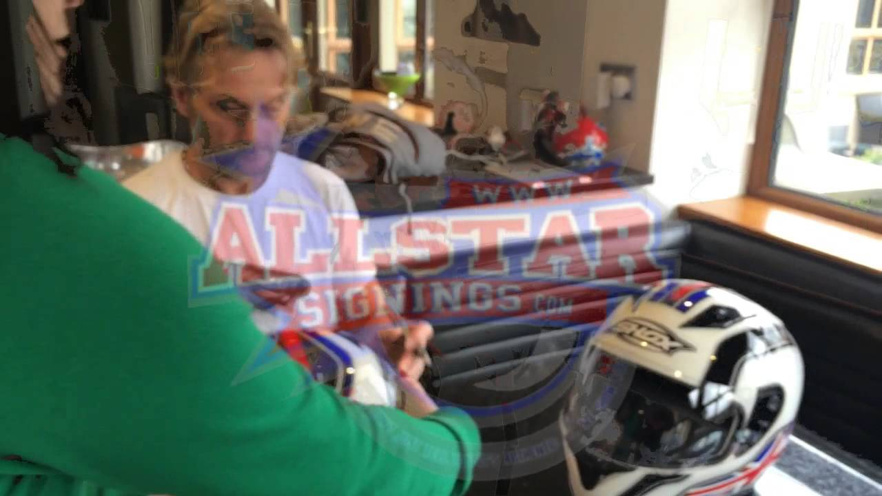 Carl Fogarty (Helmet) autograph signing for Allstarsignings - YouTube