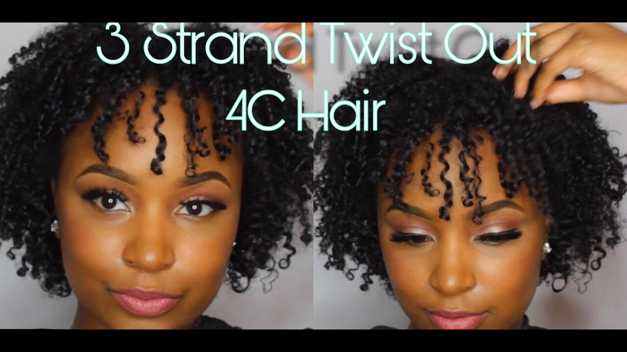 3 Strand Twist Out 4C Hair| AS I AM Products| Natural Hair 2020 - YouTube