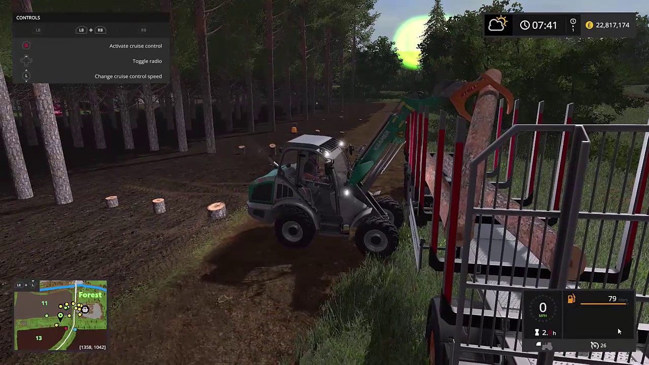 farm sim 2017 logging timelaps 2 - YouTube