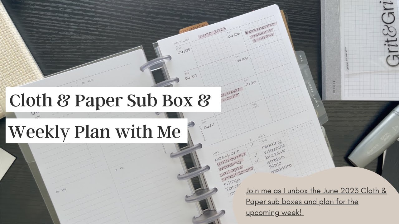 Cloth & Paper Unboxing & Weekly Plan with Me - YouTube