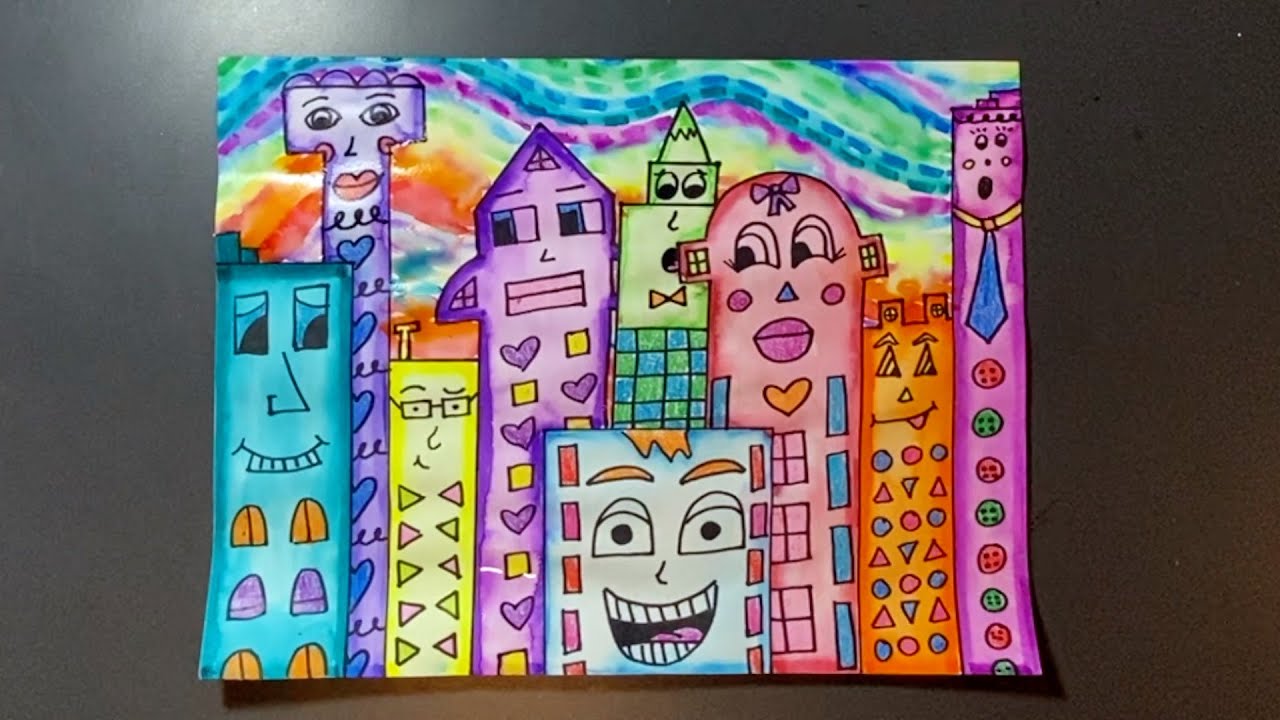 James Rizzi Buildings - 2nd Grade Art - YouTube