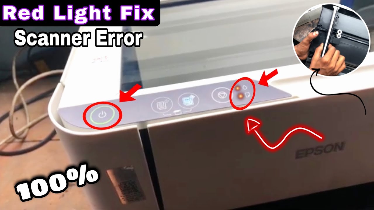Epson l3110 l3210 all model scanner error Red light blinking solution ...