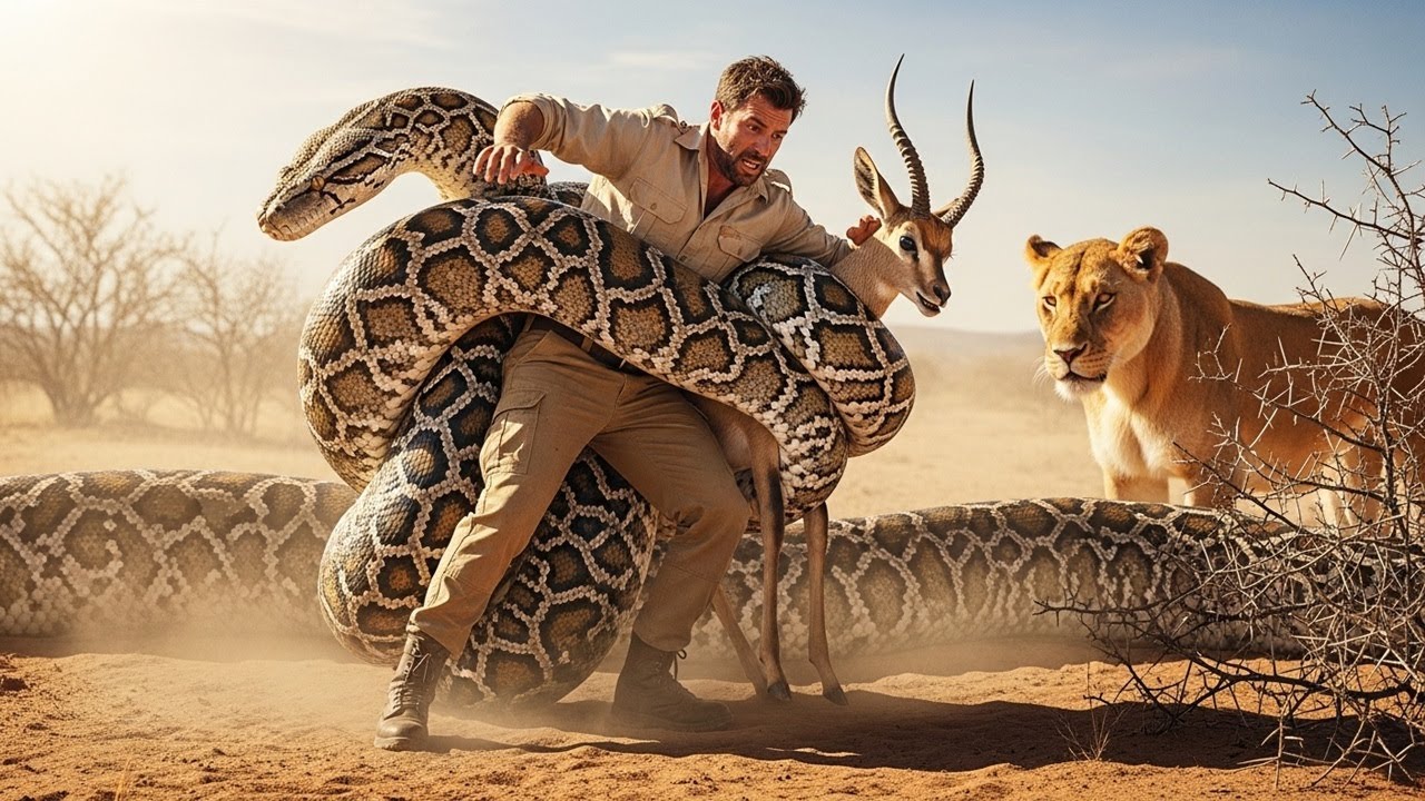 Lioness Fights Giant Python to Save Baby Antelope—You Won’t Believe ...