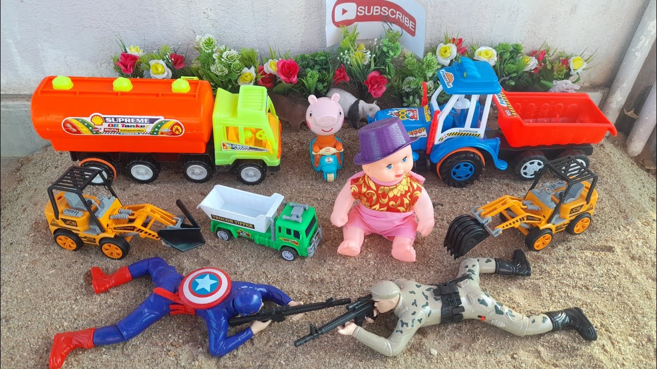 baby wala cartoon | Army tank ka video | tractor truck JCB dumper 147 ...