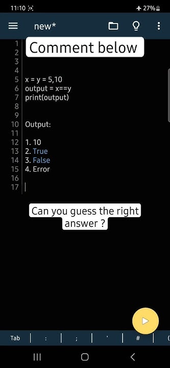 Check Your Basics Comment Answers Python Pythontutorial Quiz Pythonshorts Youtube
