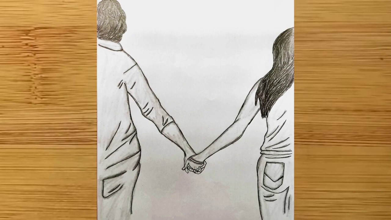 How to Draw a Boy and Girl with Romantic Scenery || Couple Drawing ...