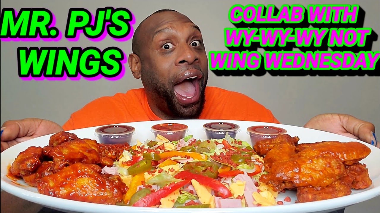MR. PJ'S WINGS .. WING WEDNESDAY CHICKEN WINGS MUKBANG 먹방 .. COLLAB ...