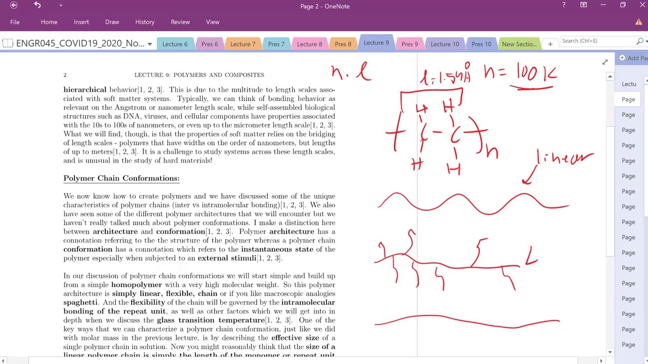 Lecture 9: Polymer Chain Models: Freely Jointed/Gaussian, Mathematician ...