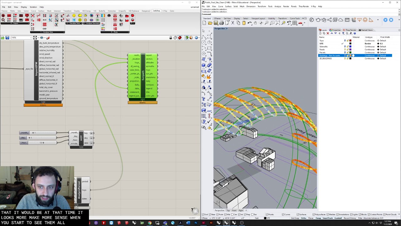 Rhino Ladybug Solar study - YouTube