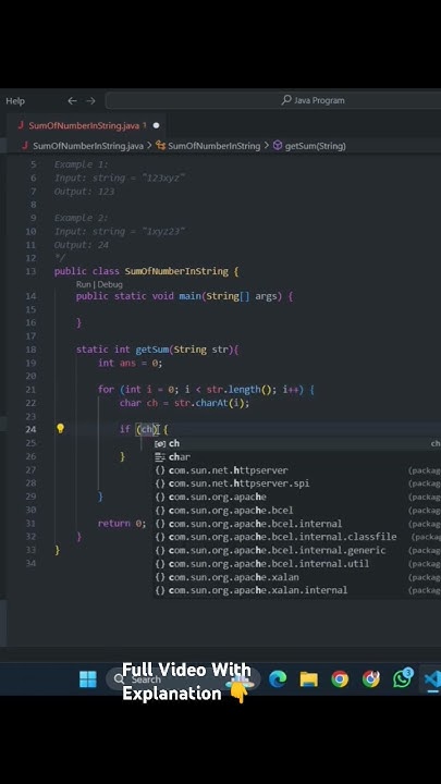 Java Tutorial: Calculate Sum of Numbers in a String | Step-by-Step Guide #coding #shorts #dsa ...